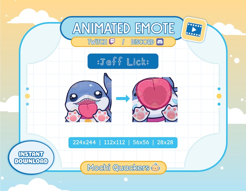 ANIMATED Rivals Emote | Jeff the Land Shark Lick Emote for Twitch ...