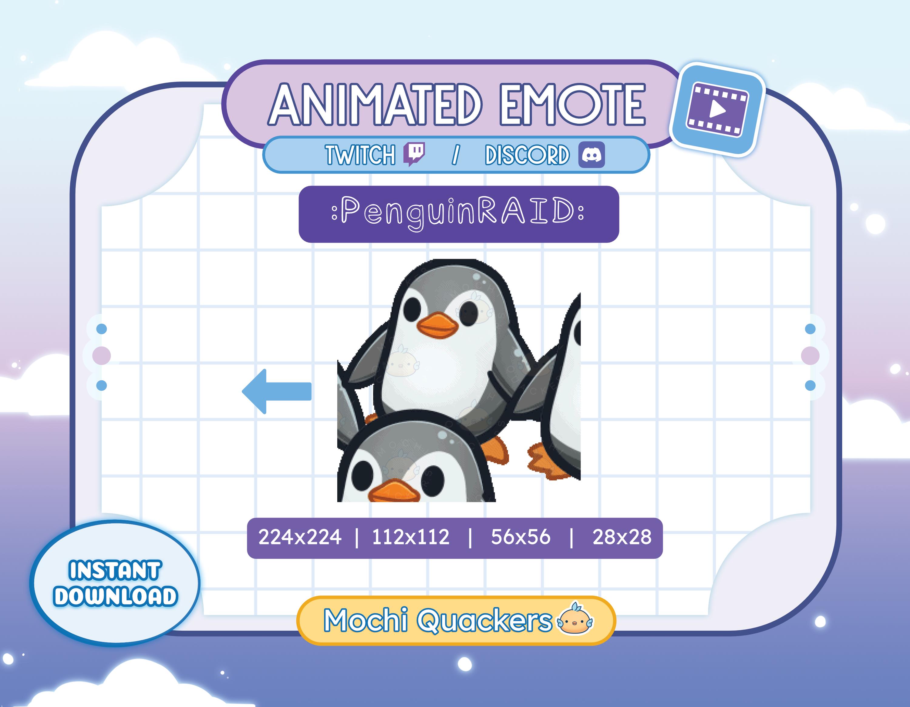 Animated Emote | Penguin Emote - RAID | Winter Christmas Twitch Alert ...