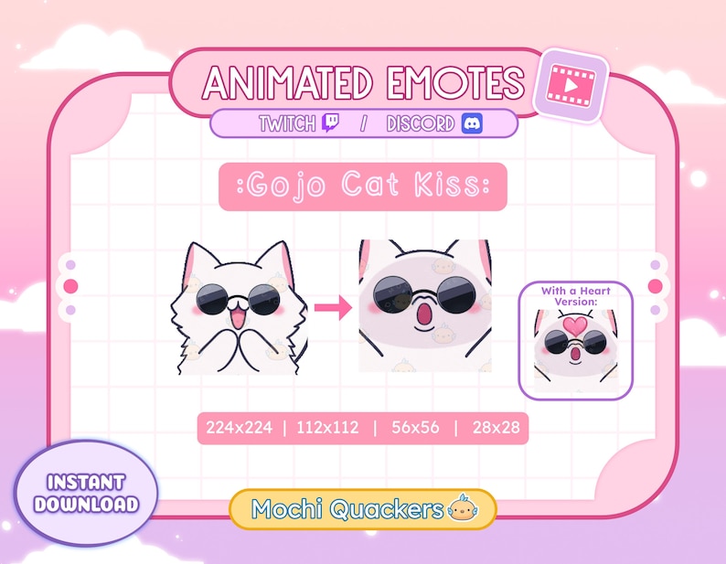 Animated Emote - Gojo Cat Kiss | JJK Anime Chibi, Smooch Emoji Discord ...