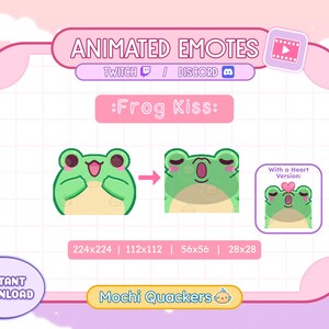 ANIMATED Emote - Frog Kiss | Froggy Smooch Emoji, Twitch & Discord ...