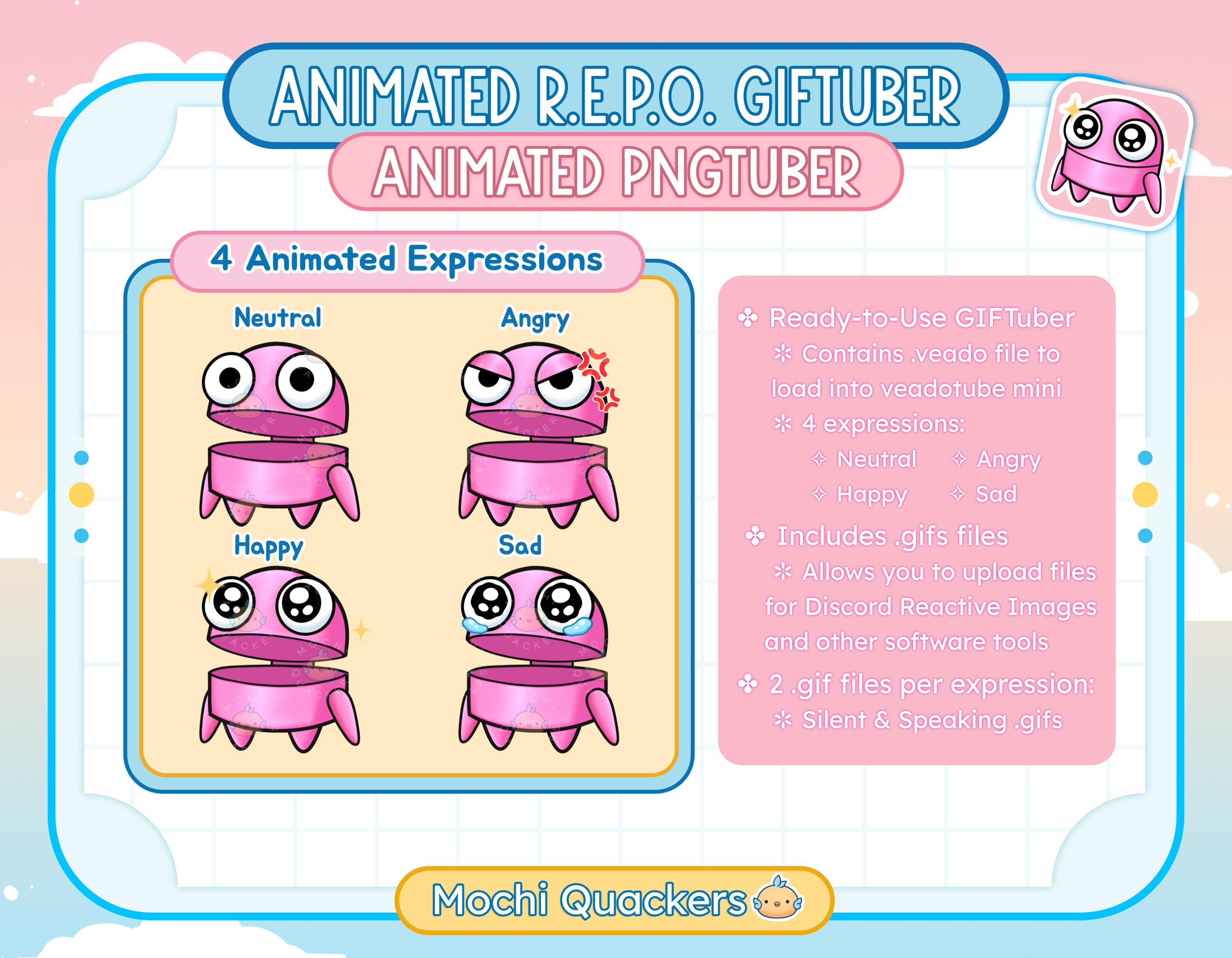 Animated Pngtuber - Baby Pink REPO Bot | 4 Expressions, Discord ...