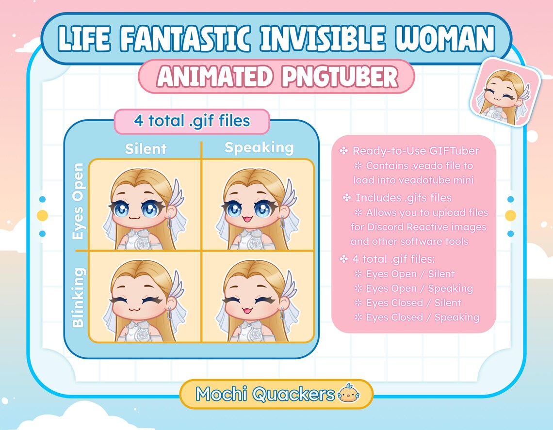 Animated Pngtuber | Wedding Sue Storm Giftuber | Veadotube, Discord ...