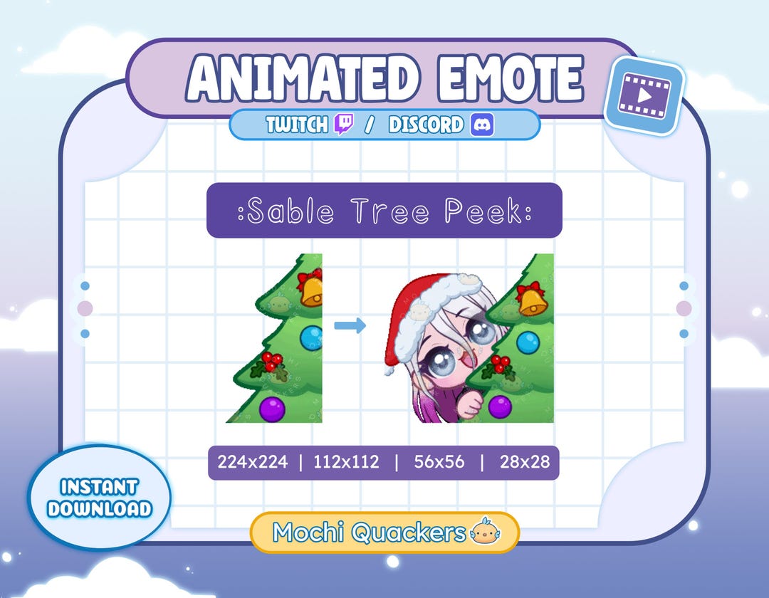 ANIMATED Emote | Christmas DBD Sable - Christmas Tree Peek | Chibi ...