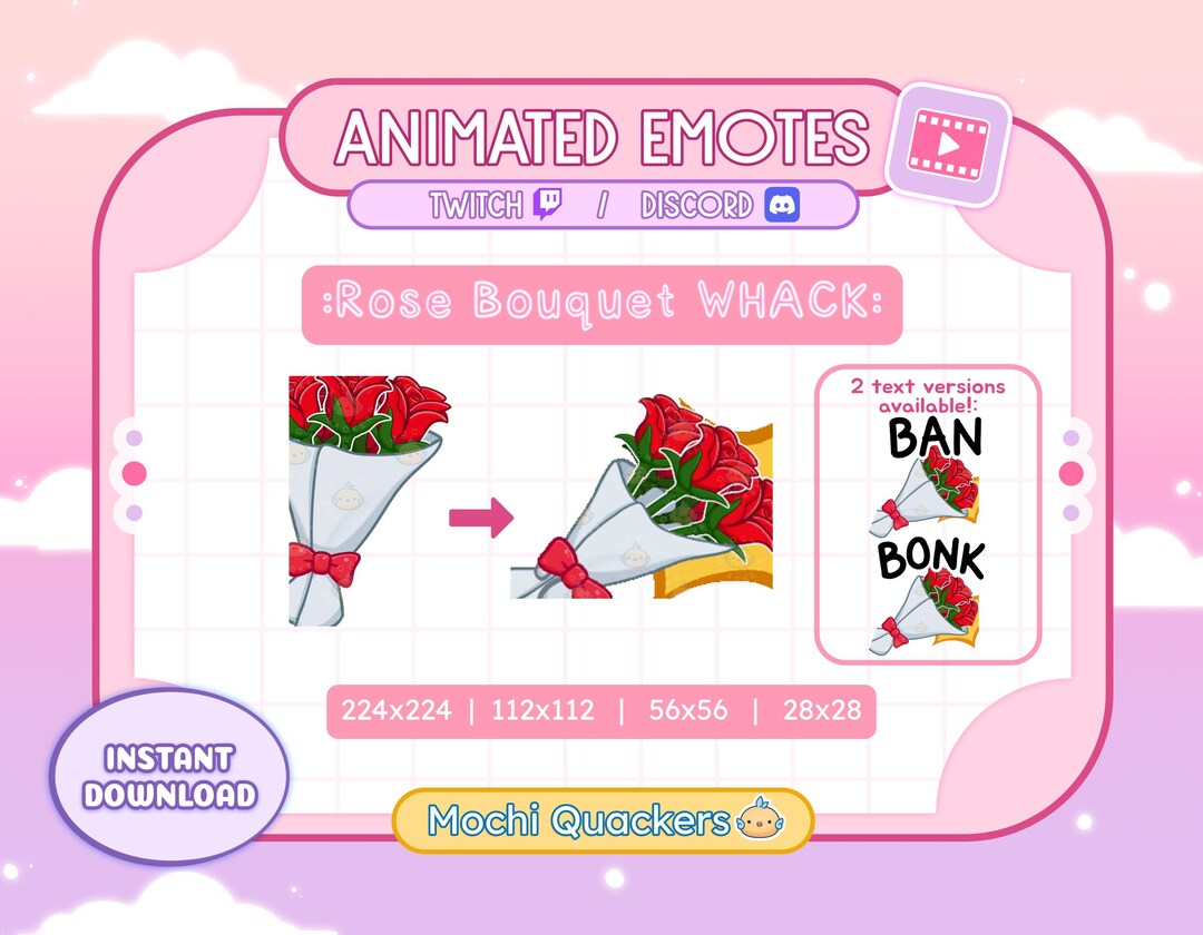 ANIMATED Valentines Emote | Bouquet of Roses Emote for Twitch Stream ...