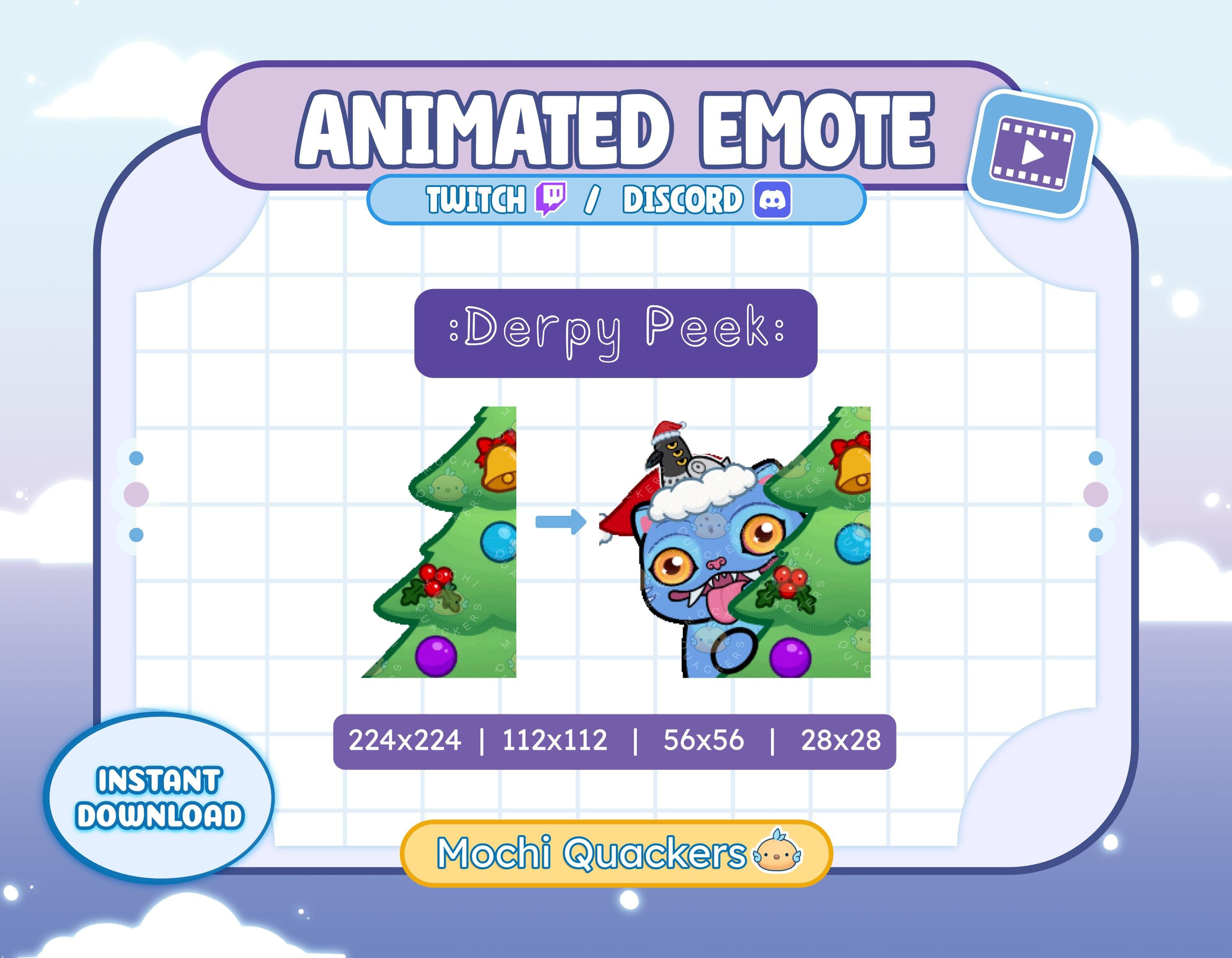 ANIMATED Emote | Christmas Derpy Tiger Tree Peek | KDH KPDH Blue Tiger ...