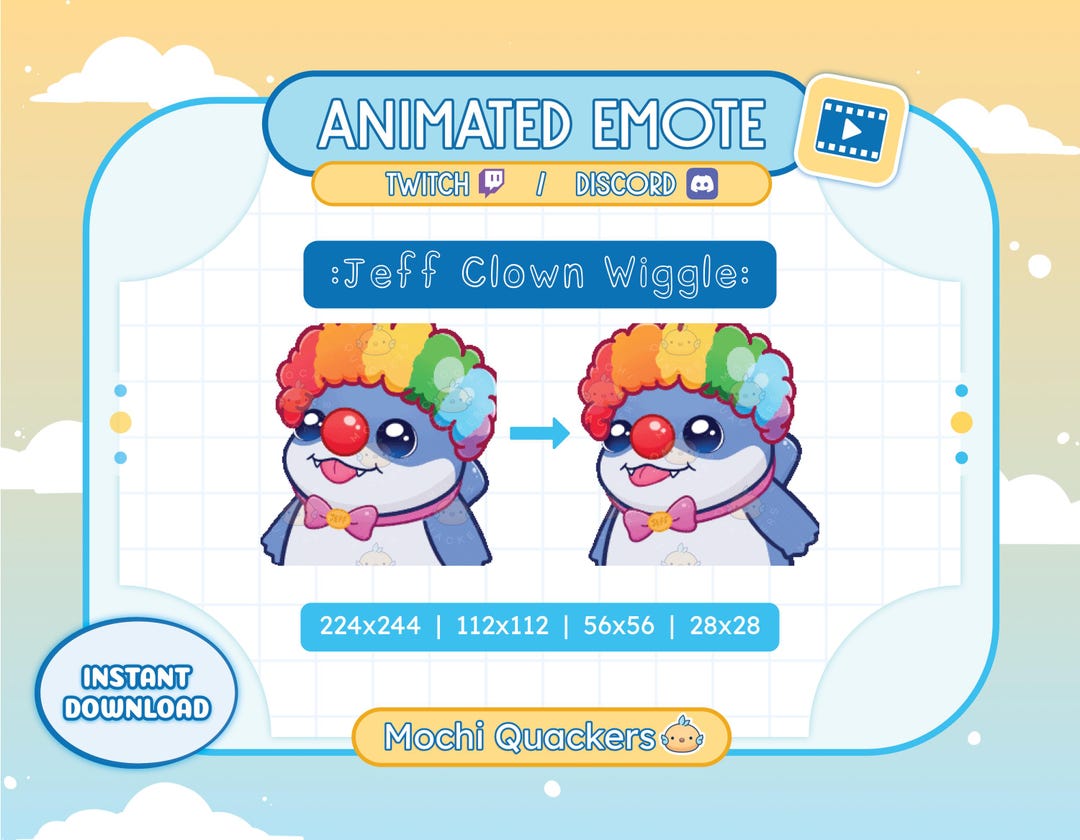 ANIMATED Jeff Emote | Jeff the Land Shark Clown Emote for Twitch ...