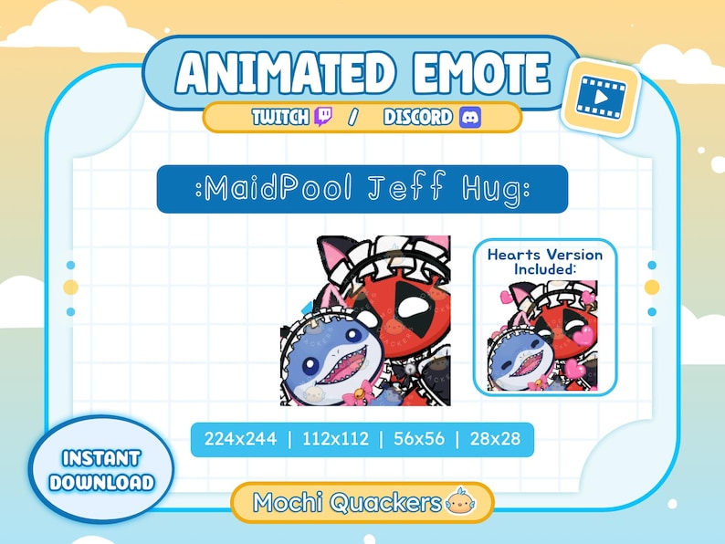 ANIMATED Emote | Jeff Maid-pool Hug Emote | Twitch & Discord Emoji, Cat ...