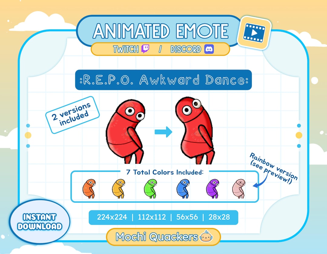 ANIMATED R.E.P.O. Emote | REPO Twerk Emote - Awkward Dance | Twitch ...