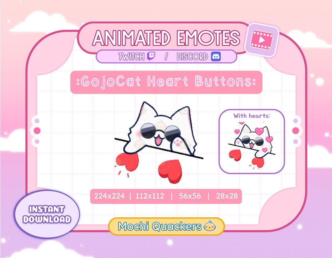 Animated Emote | JJK Gojo Cat - Heart Button Bongo | Valentines Day ...