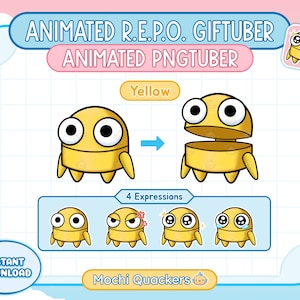 ANIMATED Pngtuber | Yellow REPO Pngtuber, 4 Expressions! | Ready to Use ...