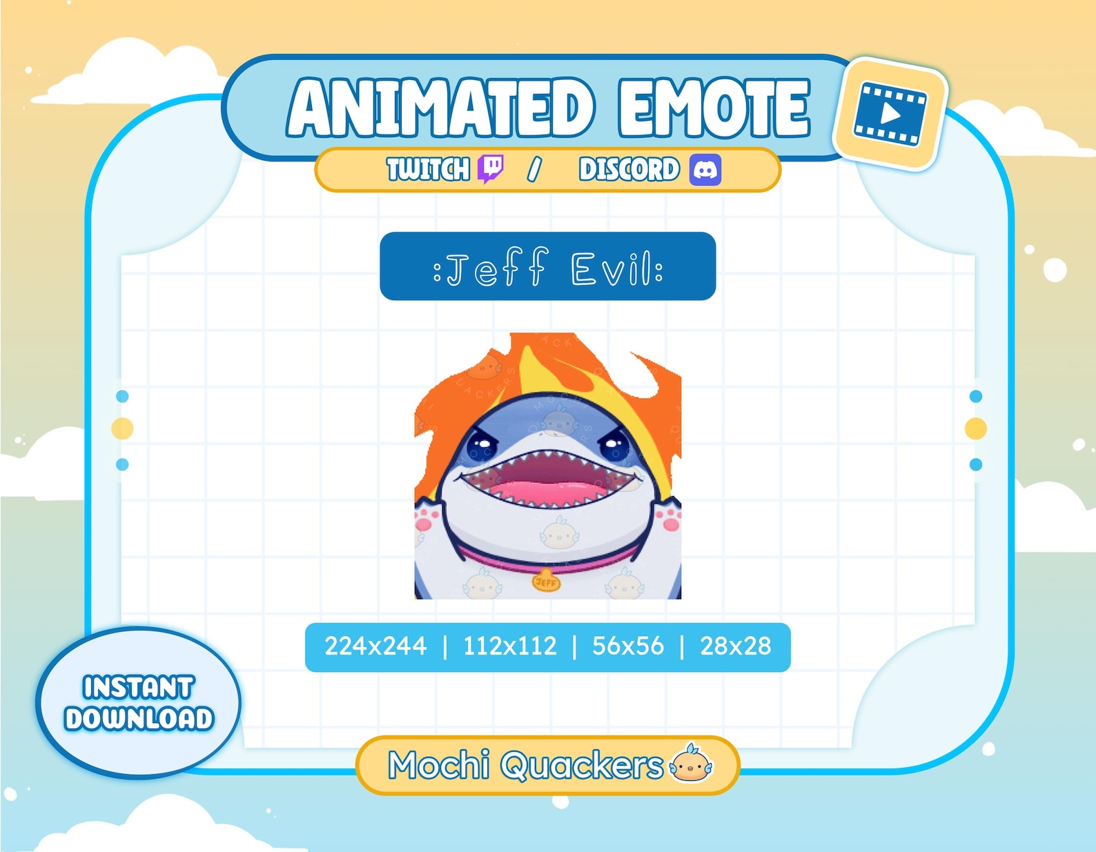 Animated Emote - Jeff the Land Shark Evil Emote | Meme Emoji for Twitch ...