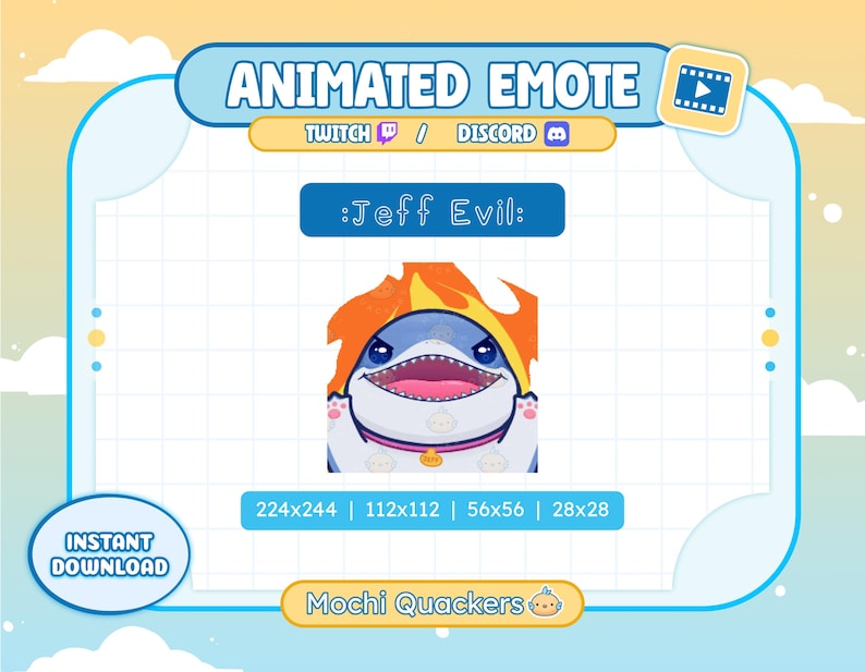 Animated Emote - Jeff the Land Shark Evil Emote | Meme Emoji for Twitch ...