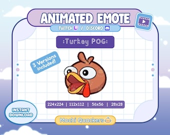 ANIMATED Emote | Thanksgiving Turkey POGGERS Emotes | Pepe POG Pogslide ...