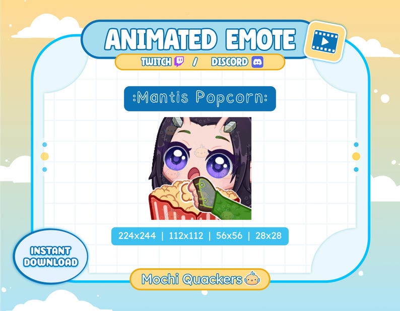 Animated Emote - Rivals Mantis Popcorn Emote | Eating Snack Emoji for ...