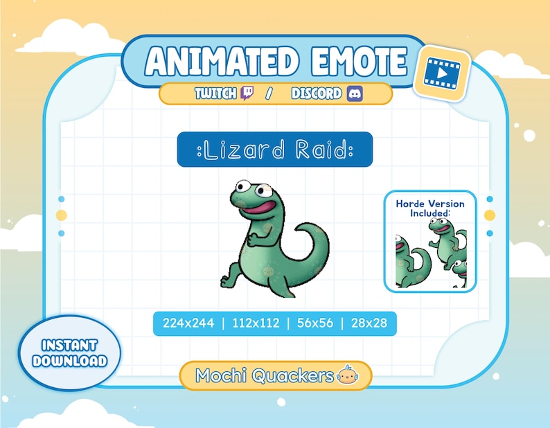 ANIMATED Lizard Emote - Raid | Green Lizard Discord Emoji, Twitch Alert ...