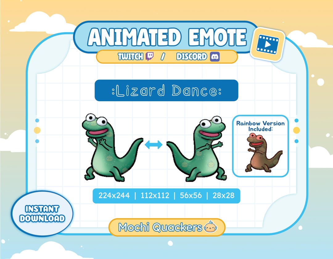 Animated Dancing Lizard Emote | Green Lizard Meme, Rainbow Dance Party ...