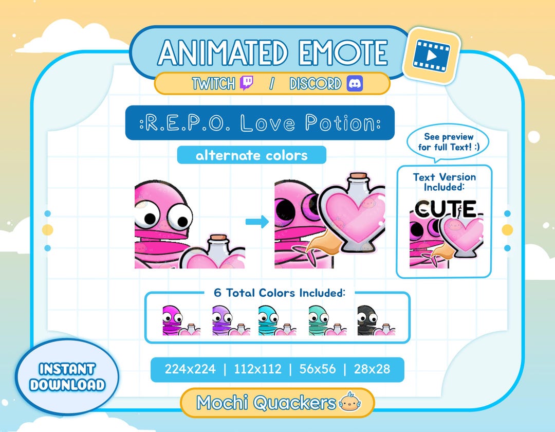 ANIMATED Emote | R.E.P.O. Love Potion | Twitch Stream & Discord Emoji ...