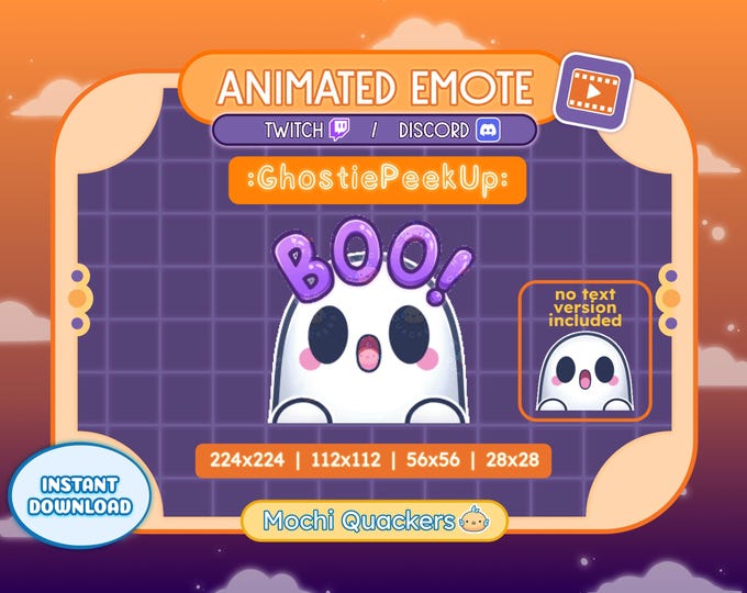 ANIMATED Halloween Ghost Emote | Ghost BOO Emote for Twitch & Discord ...