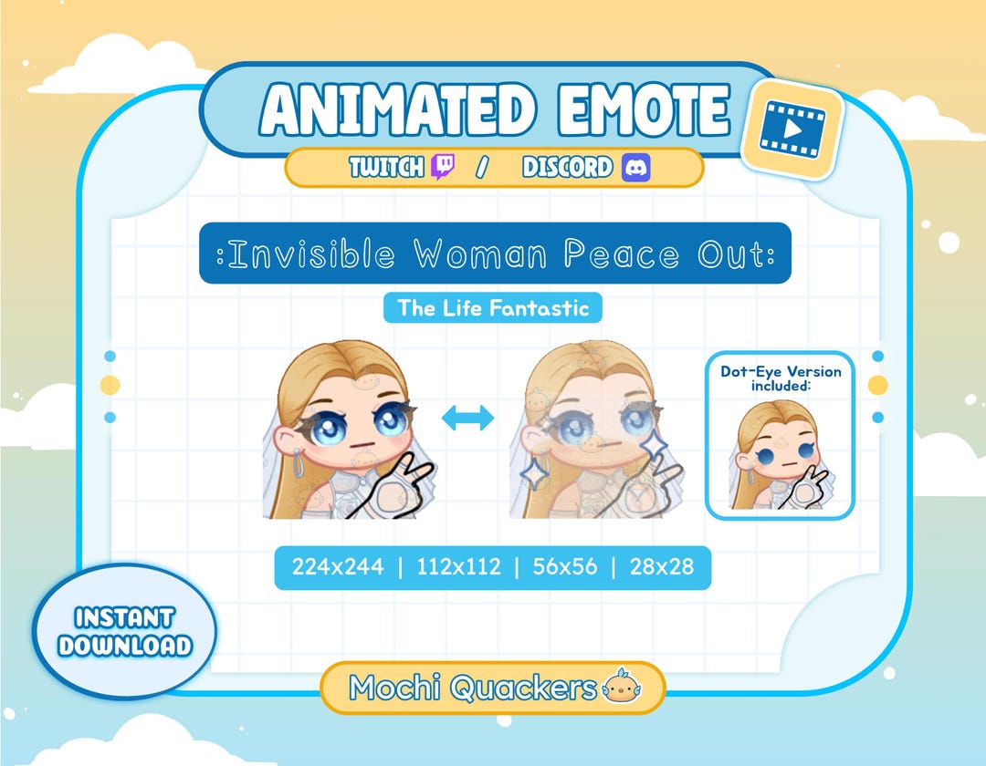 Animated Emote - Waifu Invisible Woman Peace Out | Cya, Bye Meme Emoji ...