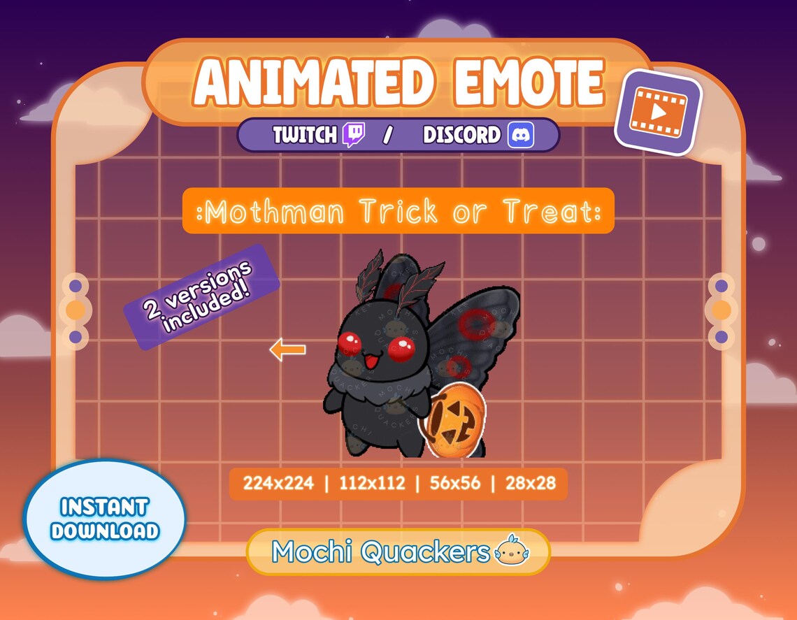 ANIMATED Halloween Emote | Mothman - Trick or Treat | Black Moth Trick ...