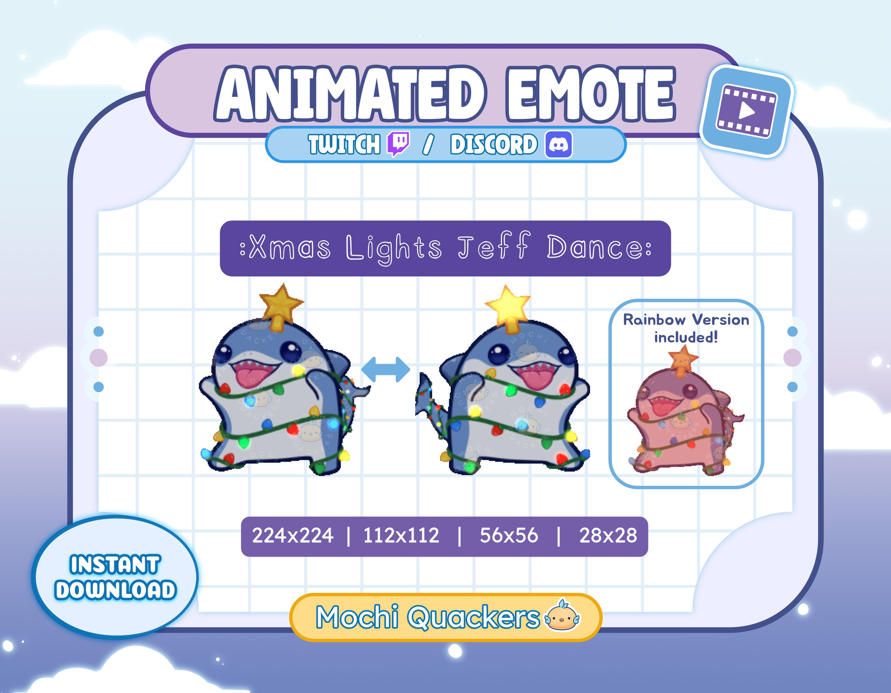 ANIMATED Emote - Christmas Lights Shark Dance | Jeff Land Shark, Twitch ...