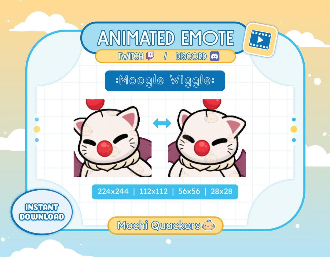 ANIMATED FFXIV Emote | Moogle Wiggle Dance Emote | Waddle Emoji, Twitch ...