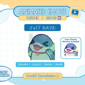 ANIMATED Emote | Jeff the Land Shark Rave Emote | Party Hype Emoji ...