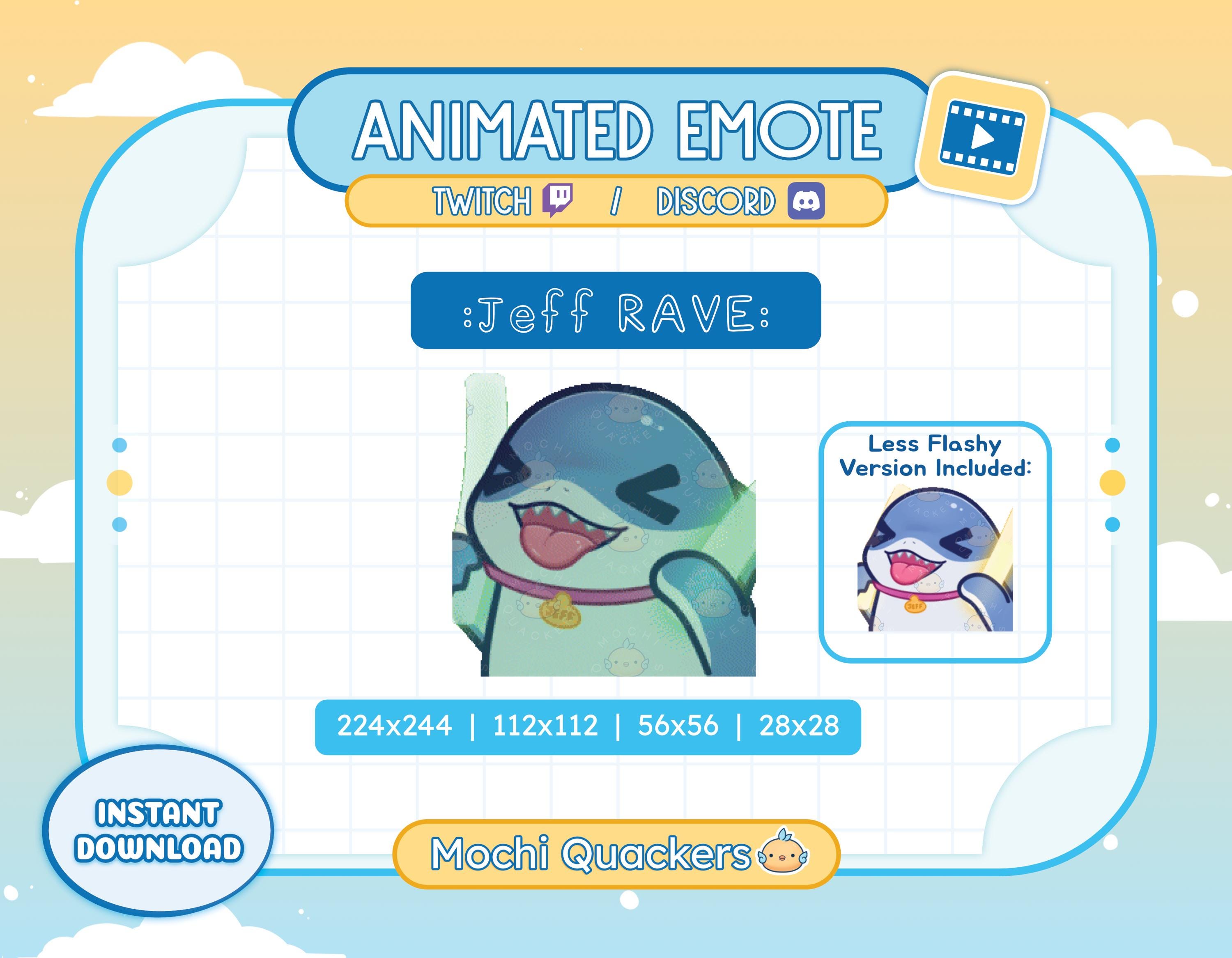 ANIMATED Emote | Jeff the Land Shark Rave Emote | Party Hype Emoji ...