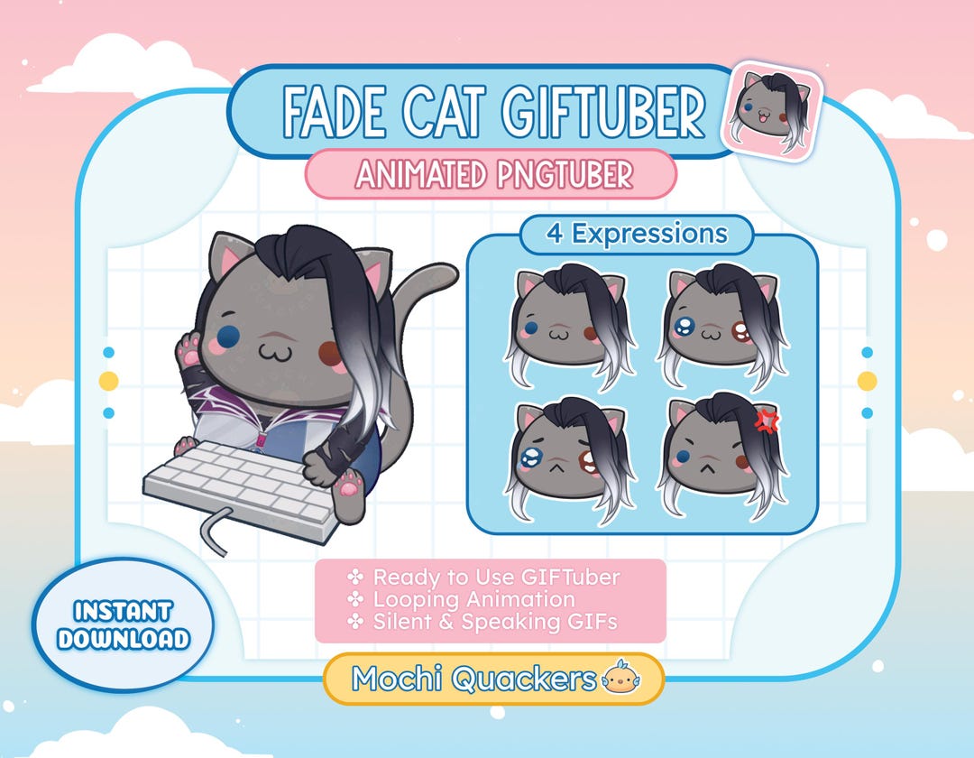 Animated Pngtuber | Valorant Fade Cat Giftuber for Streaming, 4 ...