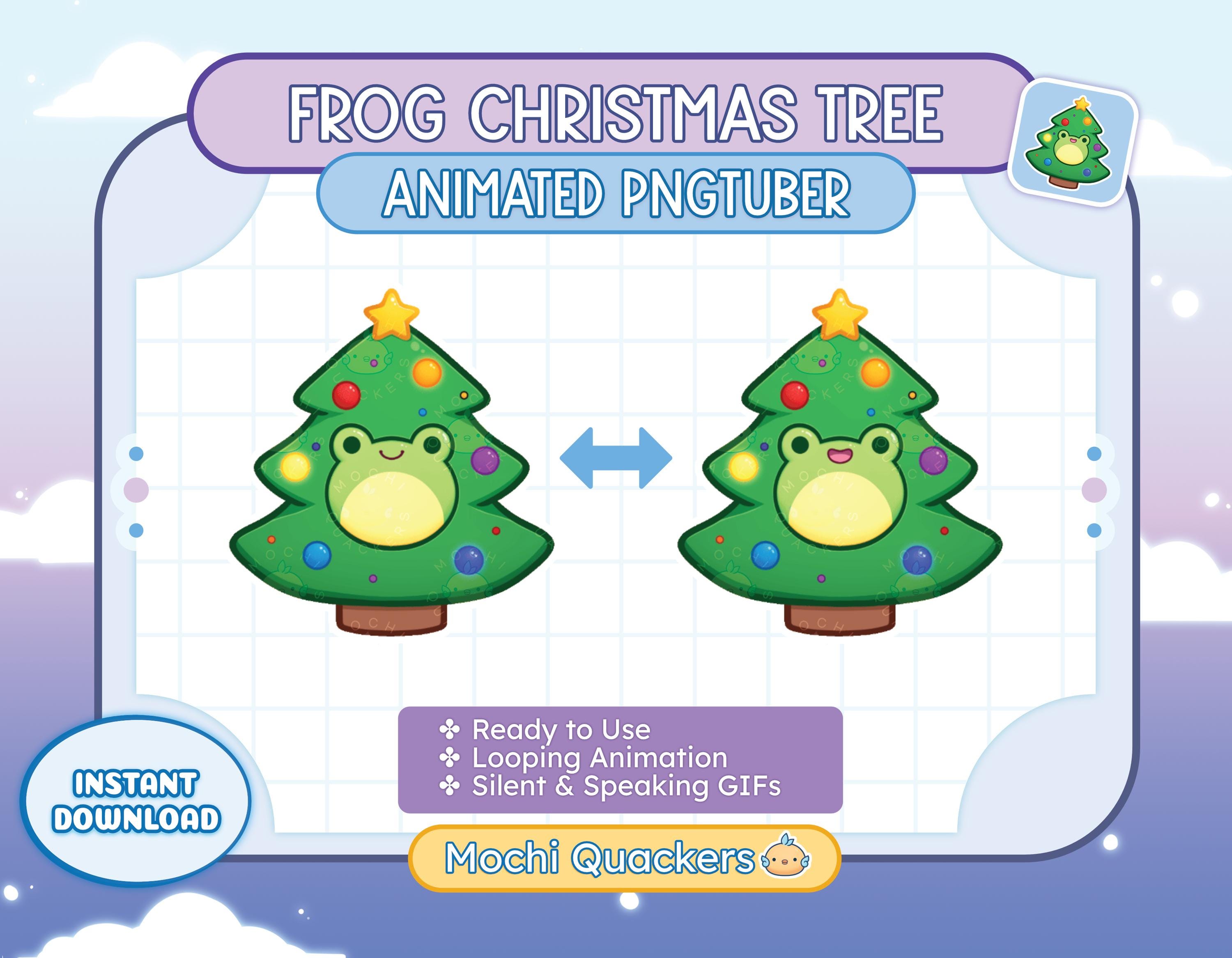 ANIMATED Pngtuber | Christmas Tree Frog PNG Tuber | Holiday Xmas ...