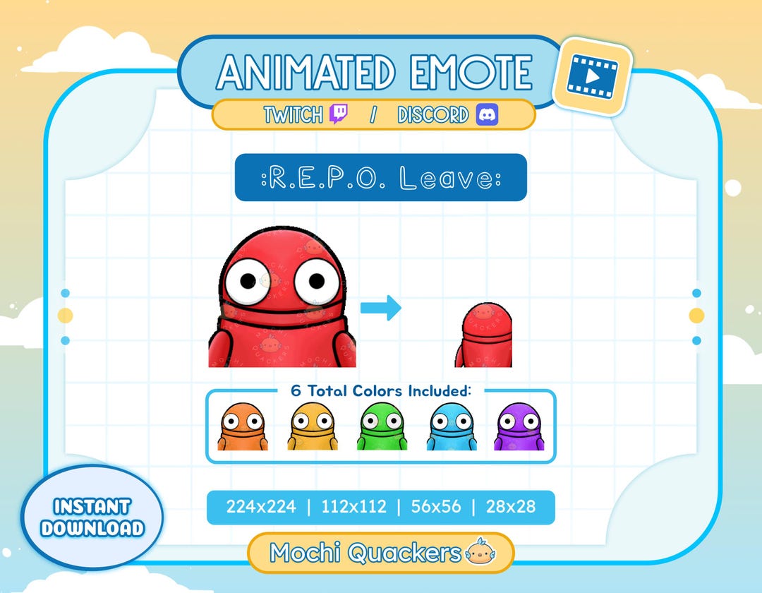 Animated Emote REPO Awkward Leave Emote | Stare Emoji for Twitch Stream ...