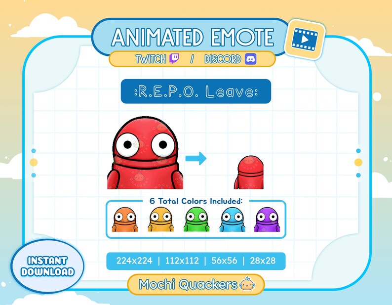 Animated Emote REPO Awkward Leave Emote | Stare Emoji for Twitch Stream ...