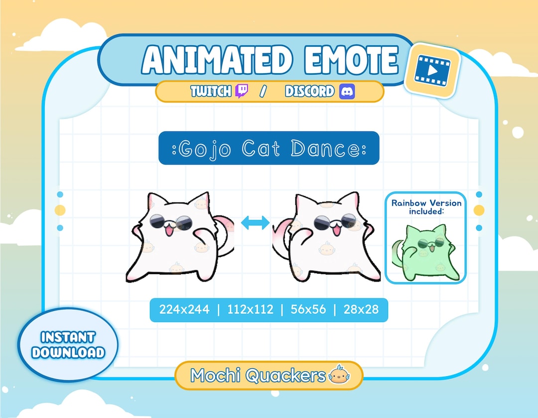 Animated Gojo Cat Dancing Emote | JJK Emoji Twitch Stream & Discord (4 ...