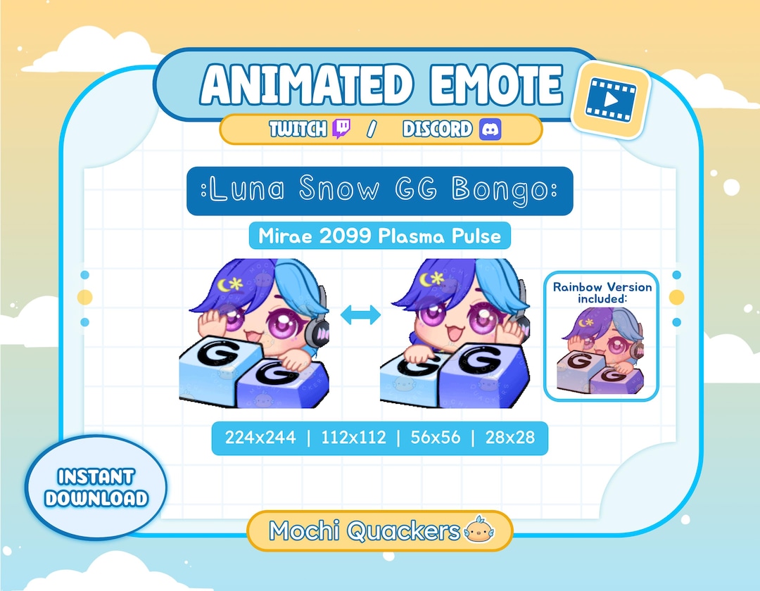Animated Emote - Blue Luna Snow GG Bongo | Plasma Pulse Mirae 2099 ...