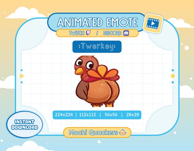 Turkey Twerk Animated Emote: Funny Twitch & Discord Streamer Emotes - Etsy