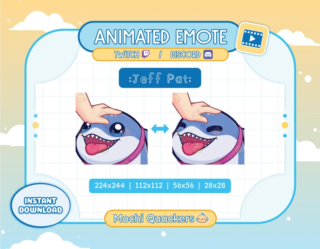 ANIMATED Emote | Jeff the Land Shark Pat | Good Boy, Head Rub, Twitch ...