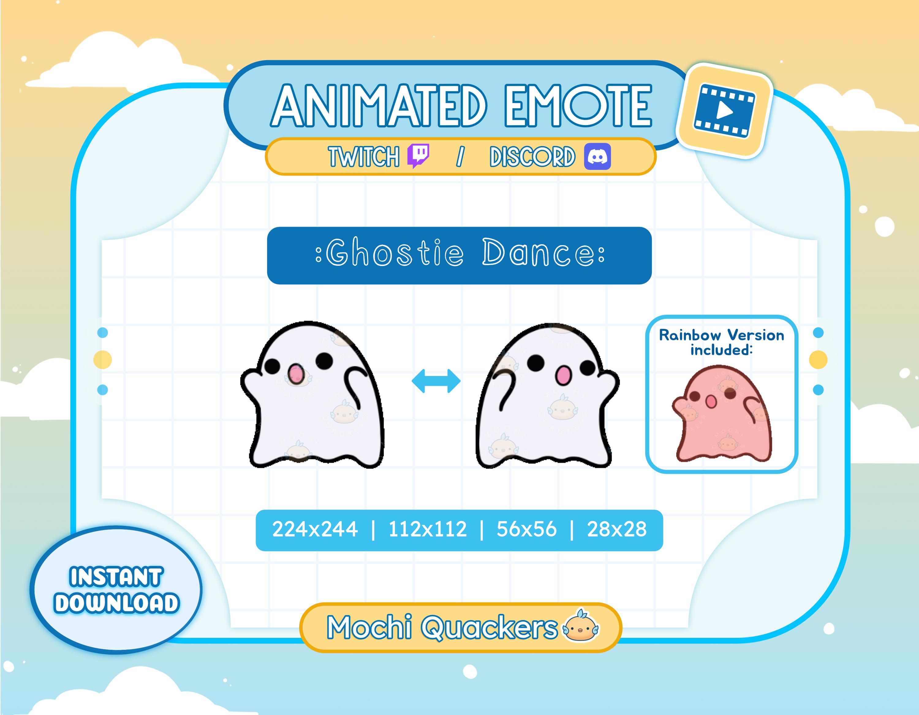 ANIMATED Emote | Ghost Dance Rave Emote for Twitch & Discord, 4 Gif ...