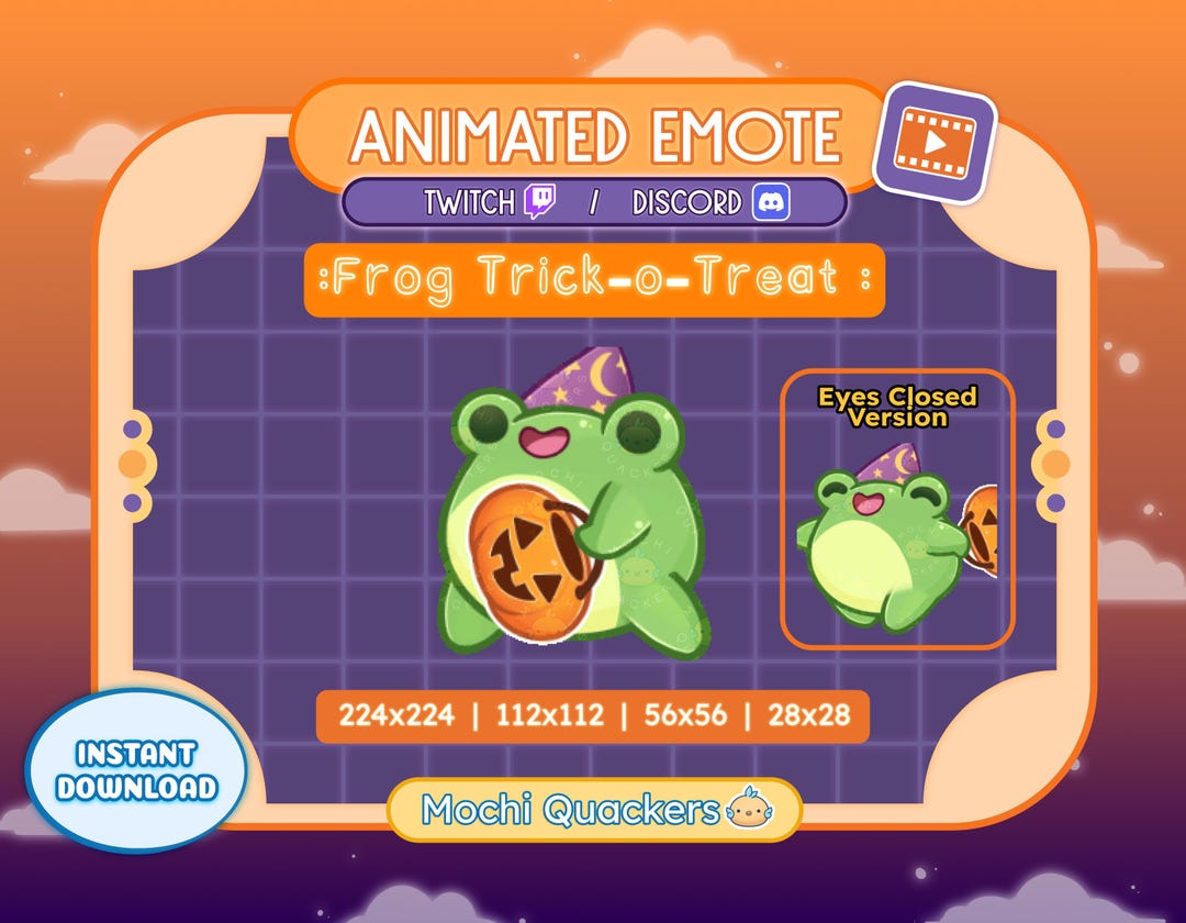 ANIMATED Frog Emote | Halloween Frog Trick or Treat Emote for Twitch ...