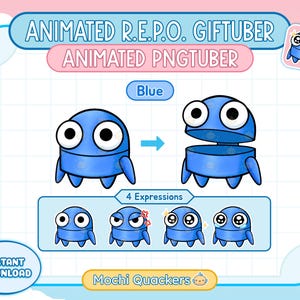 ANIMATED Pngtuber | Blue REPO Giftuber, 4 Expressions! | Ready to Use ...