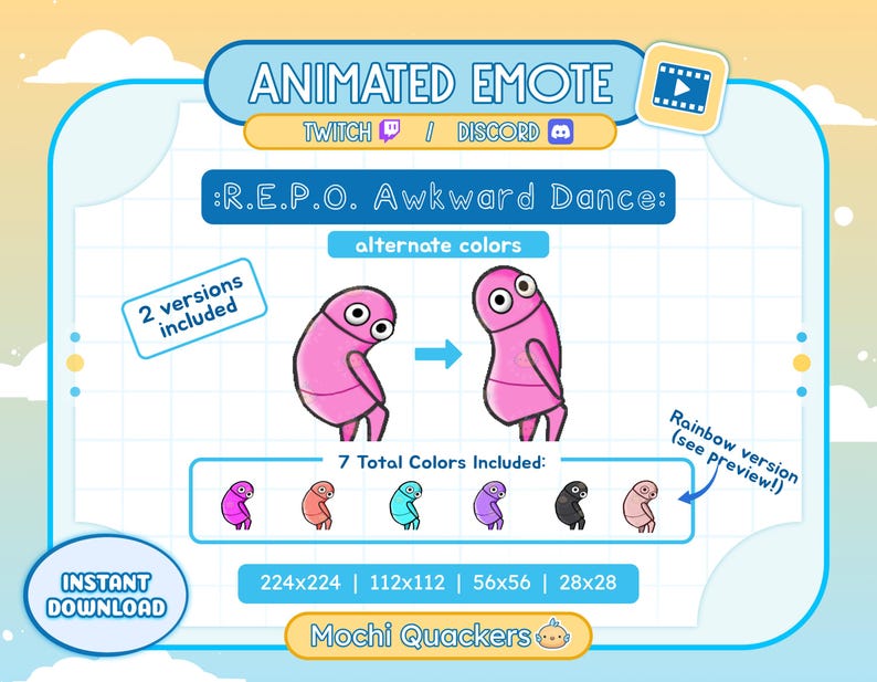 ANIMATED REPO Emote | R.E.P.O. Twerk Emote - Awkward Dance | Twitch ...