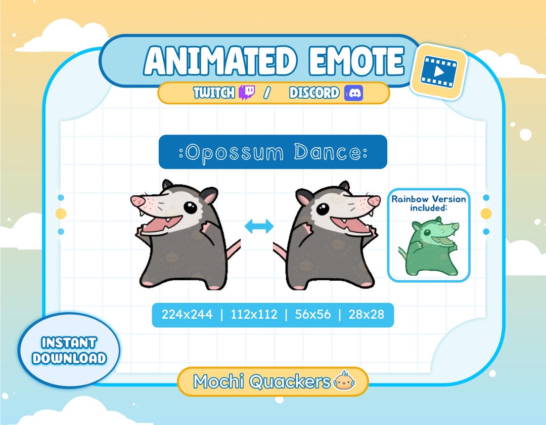 Animated Emote - Opossum Dance Party | Rave Possum Emoji for Twitch ...