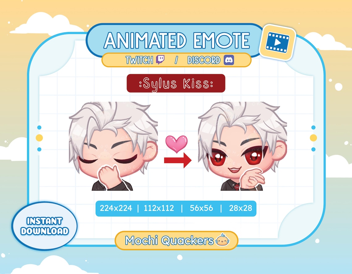 ANIMATED EMOTE | Sylus Kiss Emote for Twitch & Discord, Includes 4 .gif ...
