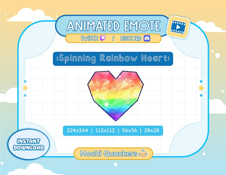 Animated Rainbow Heart Emote | Pride Flag, PLUR, Love Emoji for Twitch ...