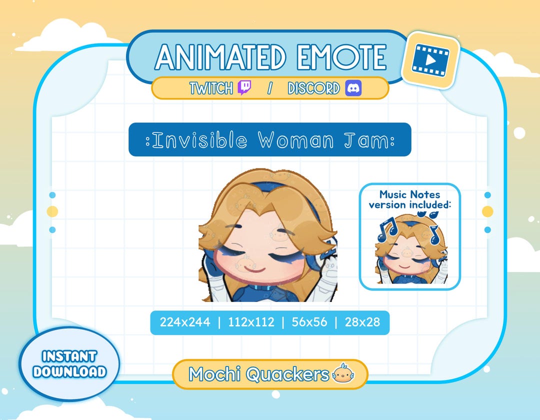 ANIMATED Emote | Invisible Woman Emote - Jamming for Twitch Stream ...