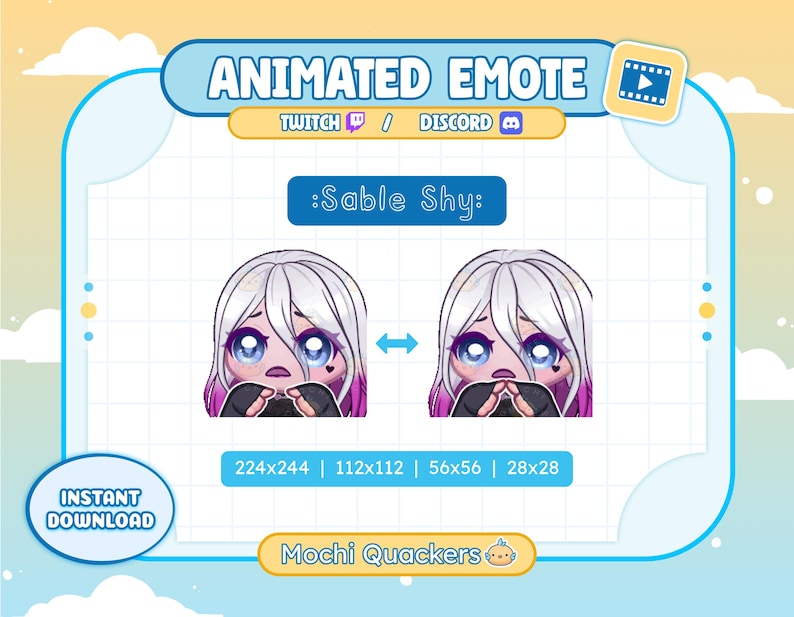 Animated Sable Shy Emote | DBD Sable Nervous, Embarrassed Emoji for ...