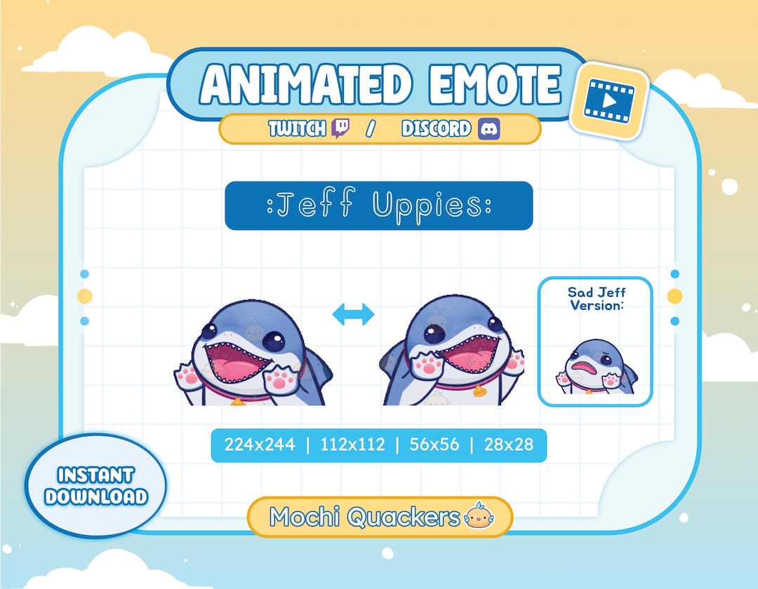ANIMATED Emote | Jeff Uppies Emote for Twitch & Discord, 4 Gif Sizes ...