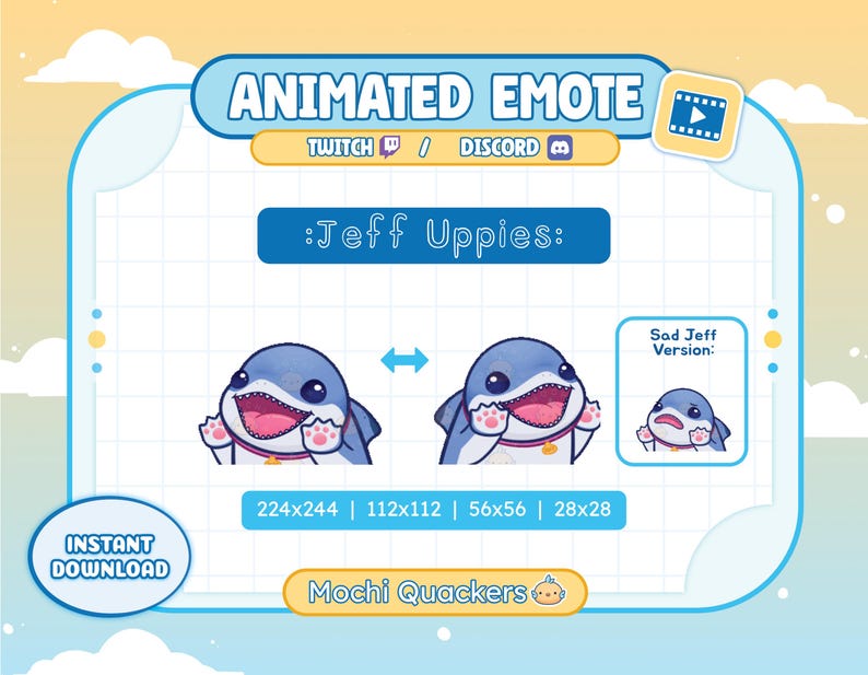 Animated Emote | Jeff the Land Shark Uppies, Carry, Beg | Twitch ...