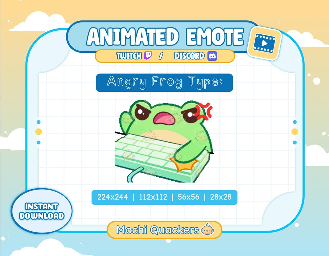 Animated Emote | Angry Frog Typing Emote | Green Froggy Bongo Rage ...