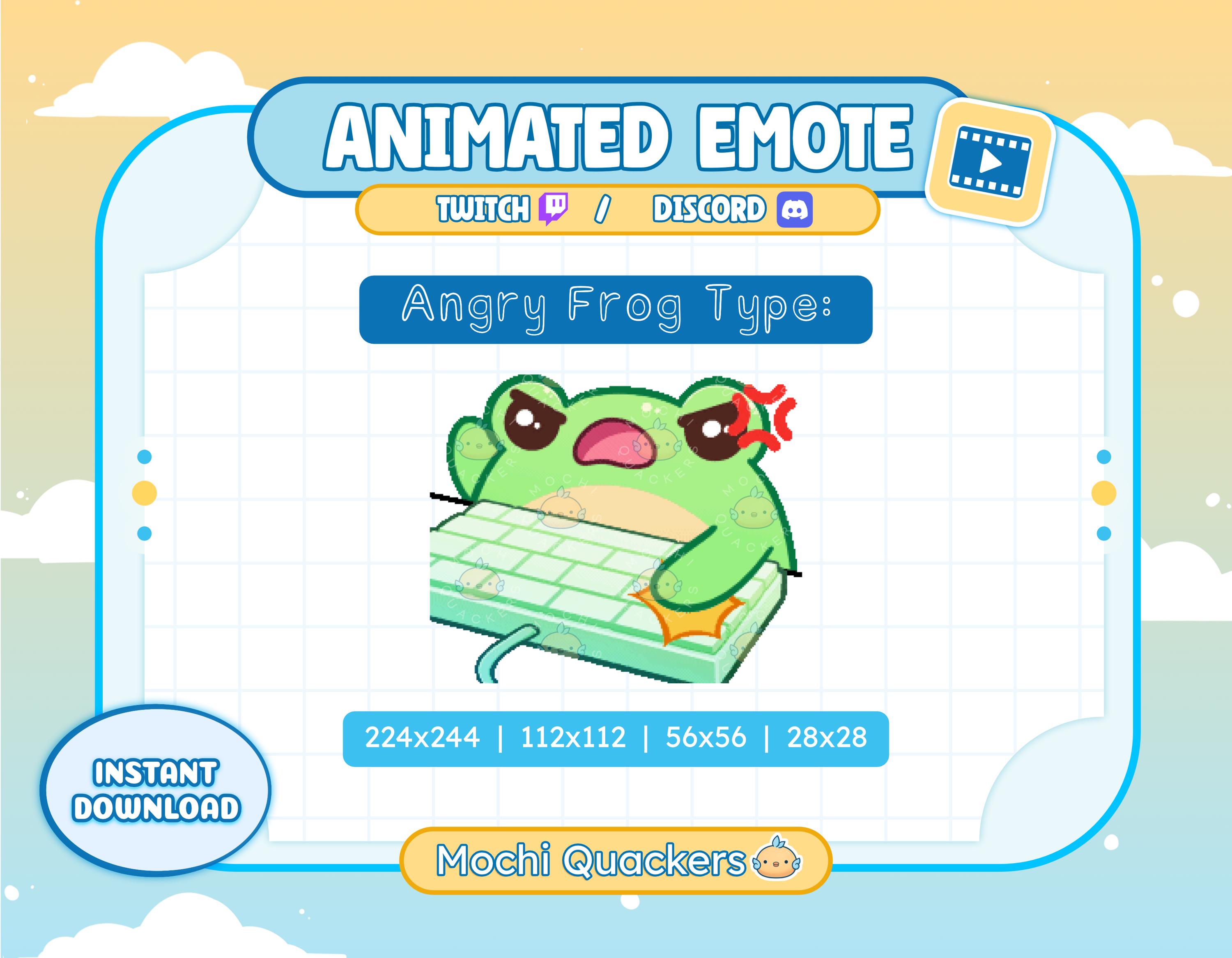 Animated Emote | Angry Frog Typing Emote | Green Froggy Bongo Rage ...