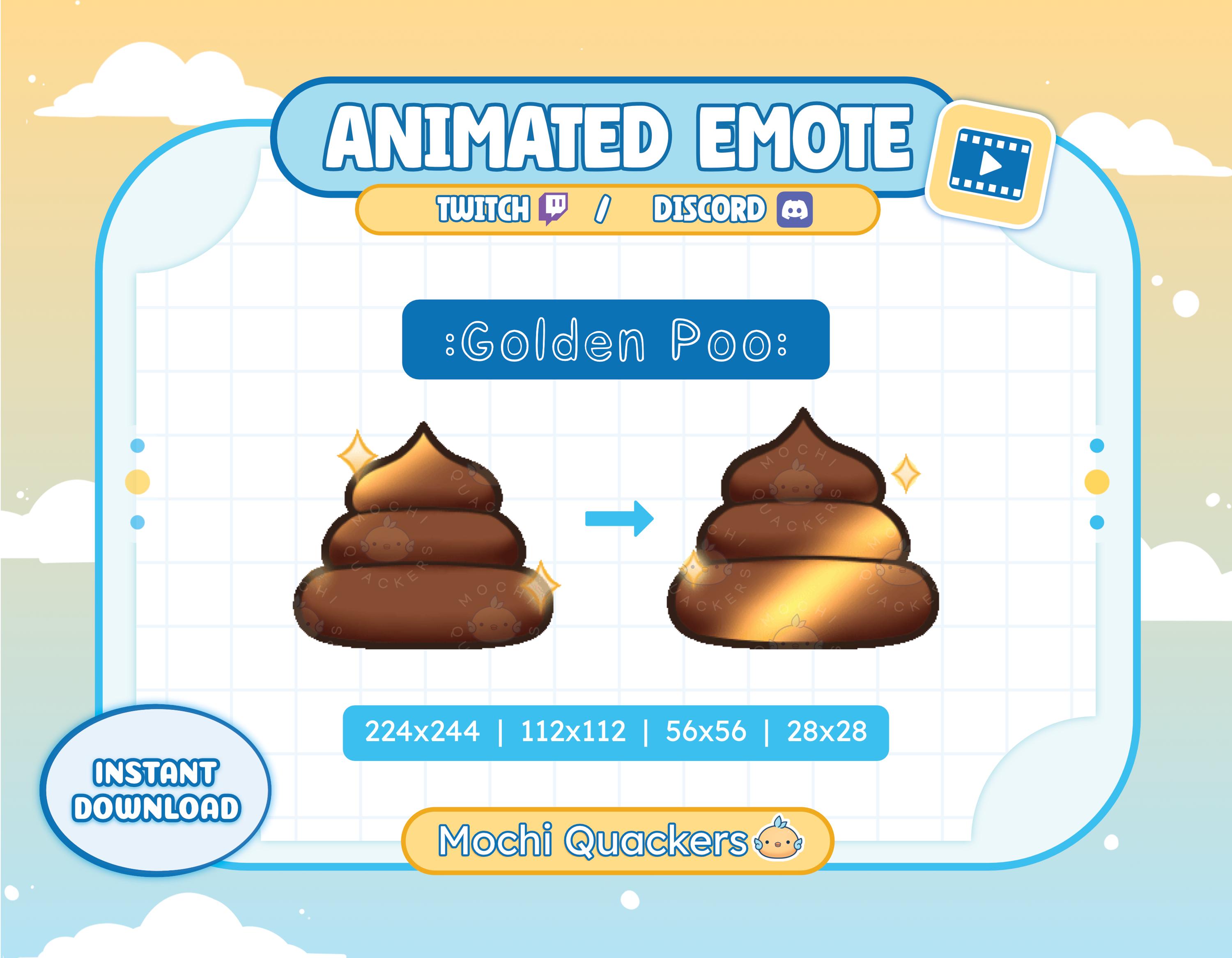 Animated Emote - Shiny Golden Poo | Twitch & Discord Funny Poop Emoji REPO Game - Etsy